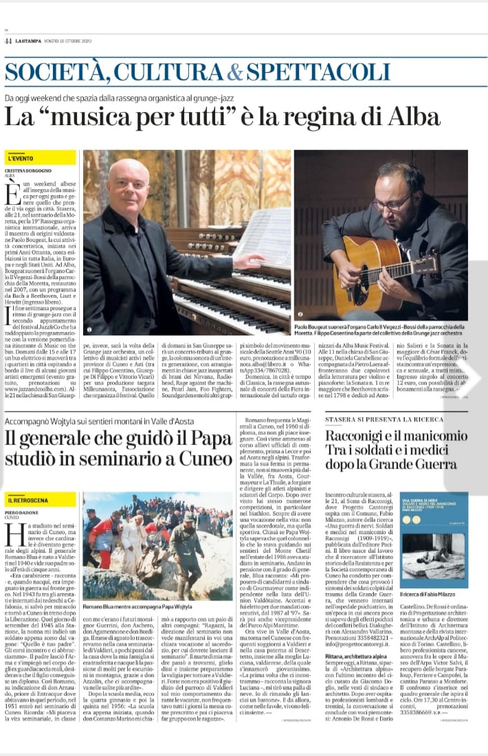 Articolo pubblicato su “La Stampa” del 16 Ottobre 2020 – FABIO MILAZZO